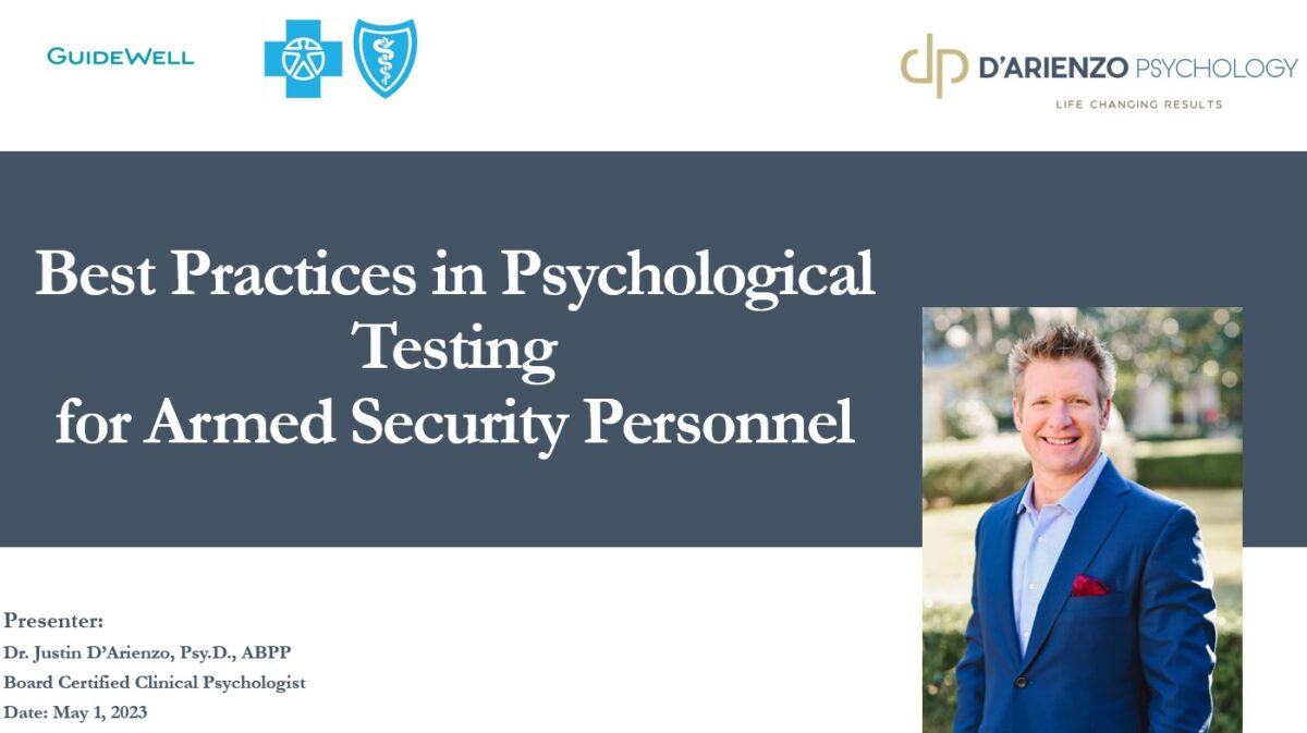Best Practices for Psychological Testing for Armed Security Personnel